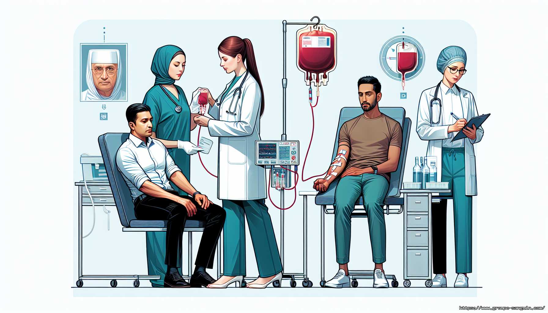 Groupe Sanguin : Système A/B/AB/O - Rhesus +/- Transfusions